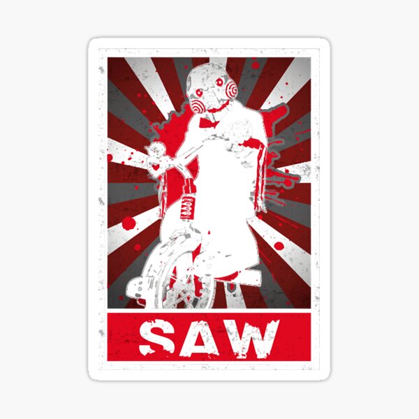 "Saw Horror Movie Bloody Jigsaw " Sticker for Sale by nicholinarau ...