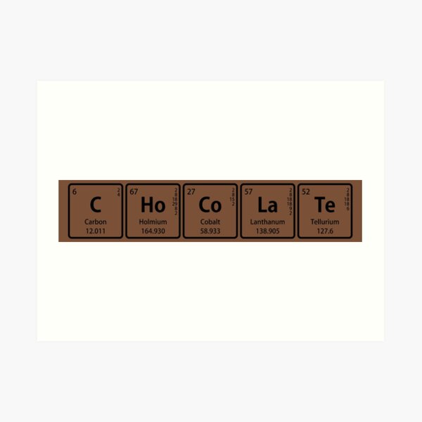 "CHoCoLaTe in Periodic Table Element Symbols" Art Print for Sale by ...