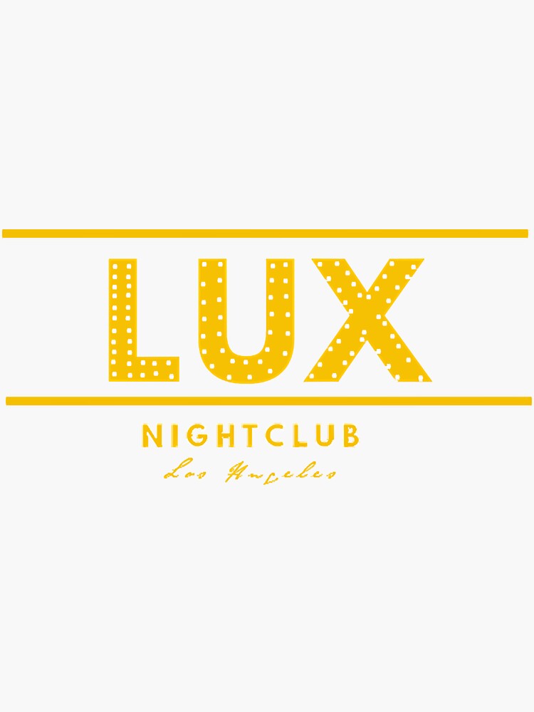 "lux nightclub " Sticker for Sale by huntyrvan | Redbubble