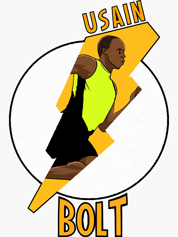 "Usain Bolt " Sticker for Sale by alfredgiessl | Redbubble