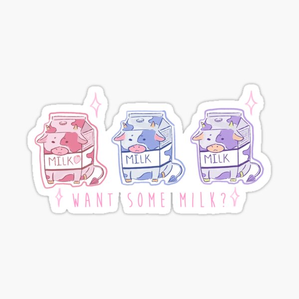 "Cow milk- cute cow " Sticker for Sale by Sweets-trolley | Redbubble