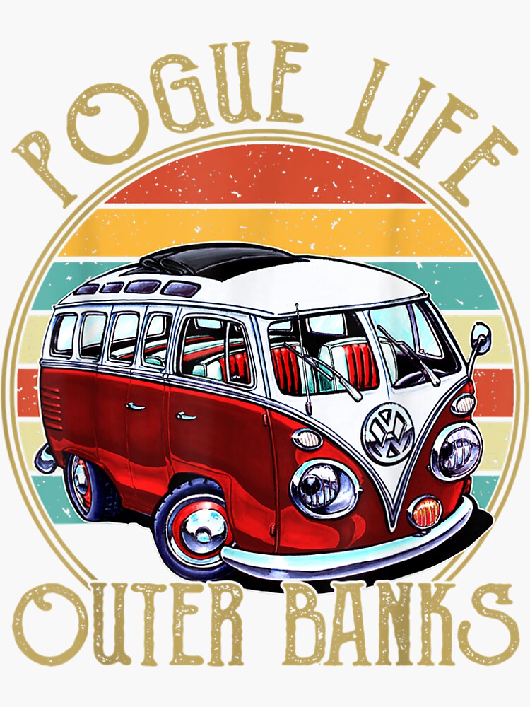 "Pogue Life Outer Banks Retro Vintage T-" Sticker by boldmanjeanne ...