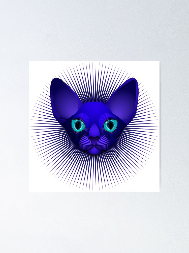 "Blue alien cat" Poster for Sale by payvindmitry | Redbubble
