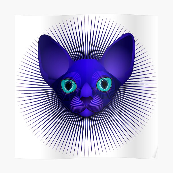 "Blue alien cat" Poster for Sale by payvindmitry | Redbubble