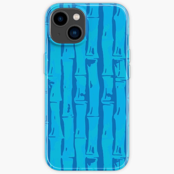 Funda de iPhone « fondo de papel tapiz de bambú azul brillante de bob ...