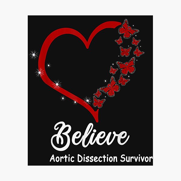 "Believe Aortic Dissection Survivor, red-ribbon butterfly" Photographic ...