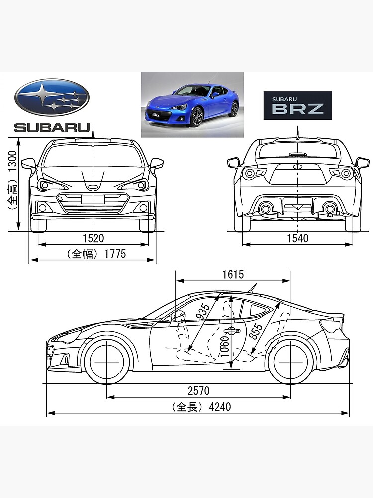 "Subaru BRZ Blueprint" Poster for Sale by IainDesigns | Redbubble