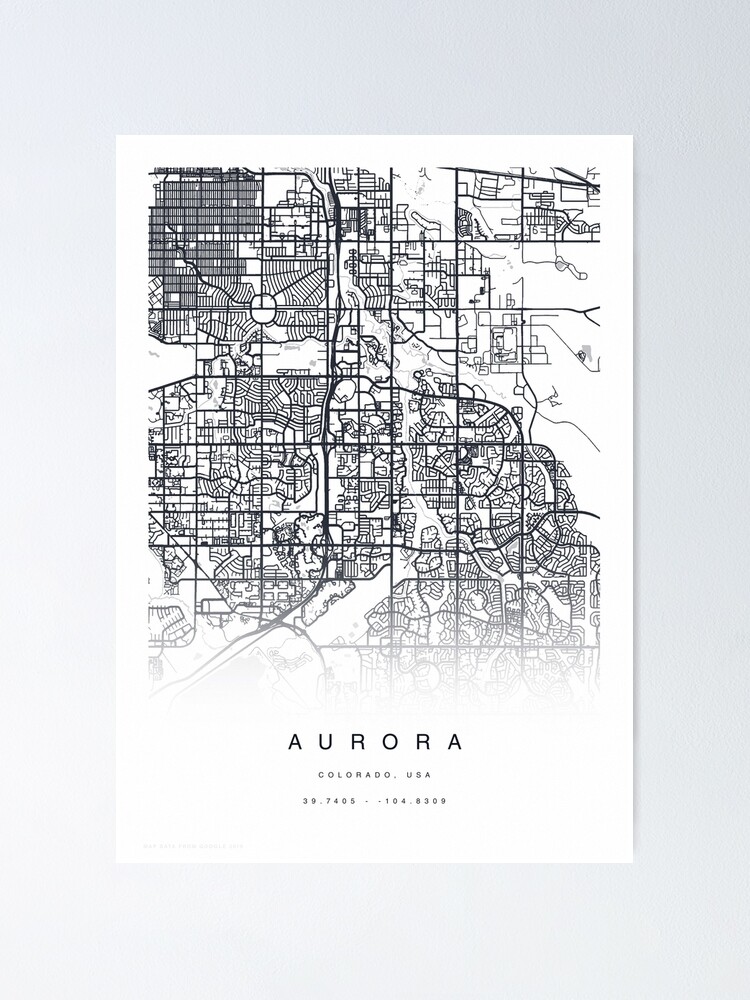 "Aurora, Colorado, USA Map Poster" Poster for Sale by TheZenSprout ...
