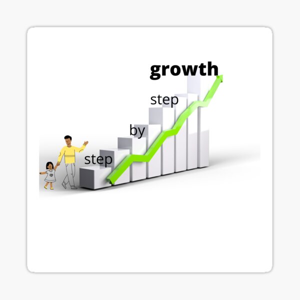 "growth step by step ,Improvement,Personal Development," Sticker for ...