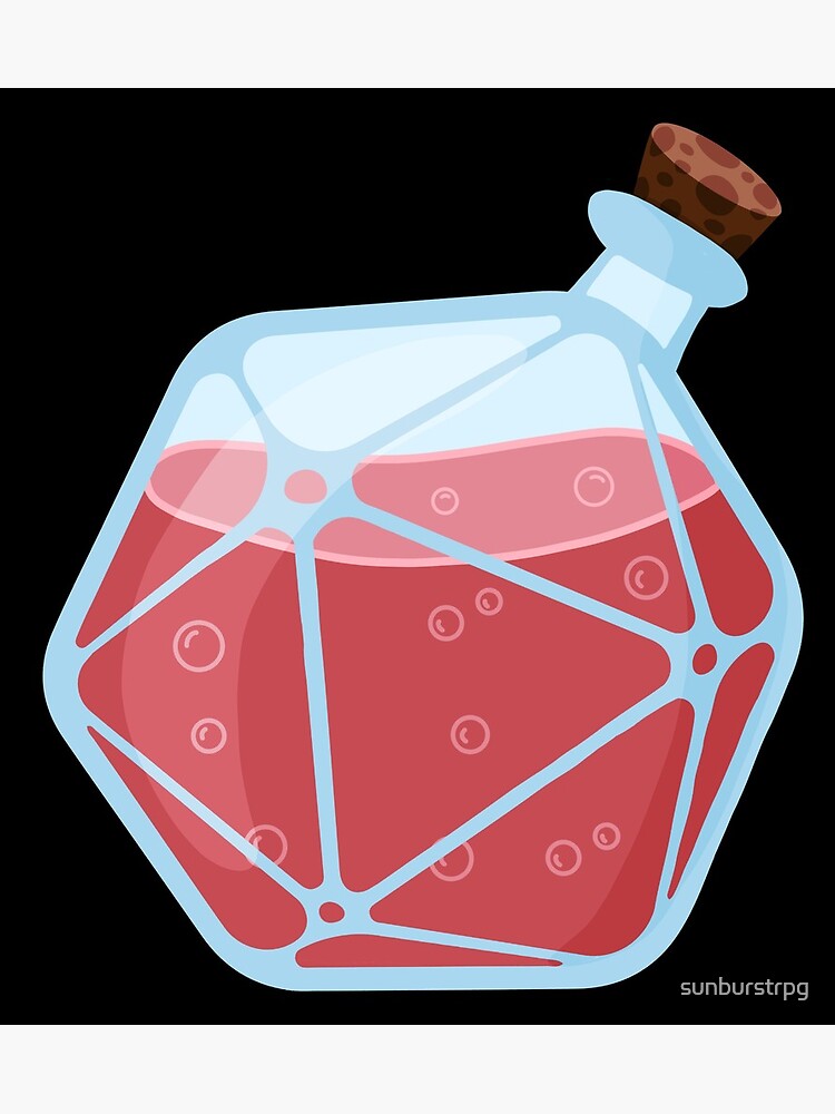 "D&D D20 Dice Potion Dungeons & Dragons" Poster by sunburstrpg | Redbubble