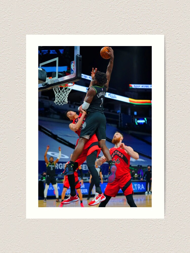 "Anthony Edwards Poster Dunk on Yuta Watanabe" Art Print by vanlanhPro ...