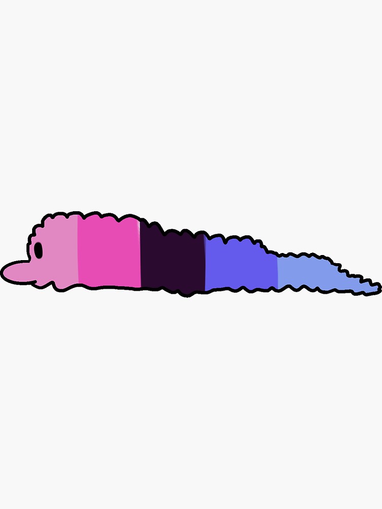 "omni pride worm on a string " Sticker for Sale by QueerFrogs | Redbubble
