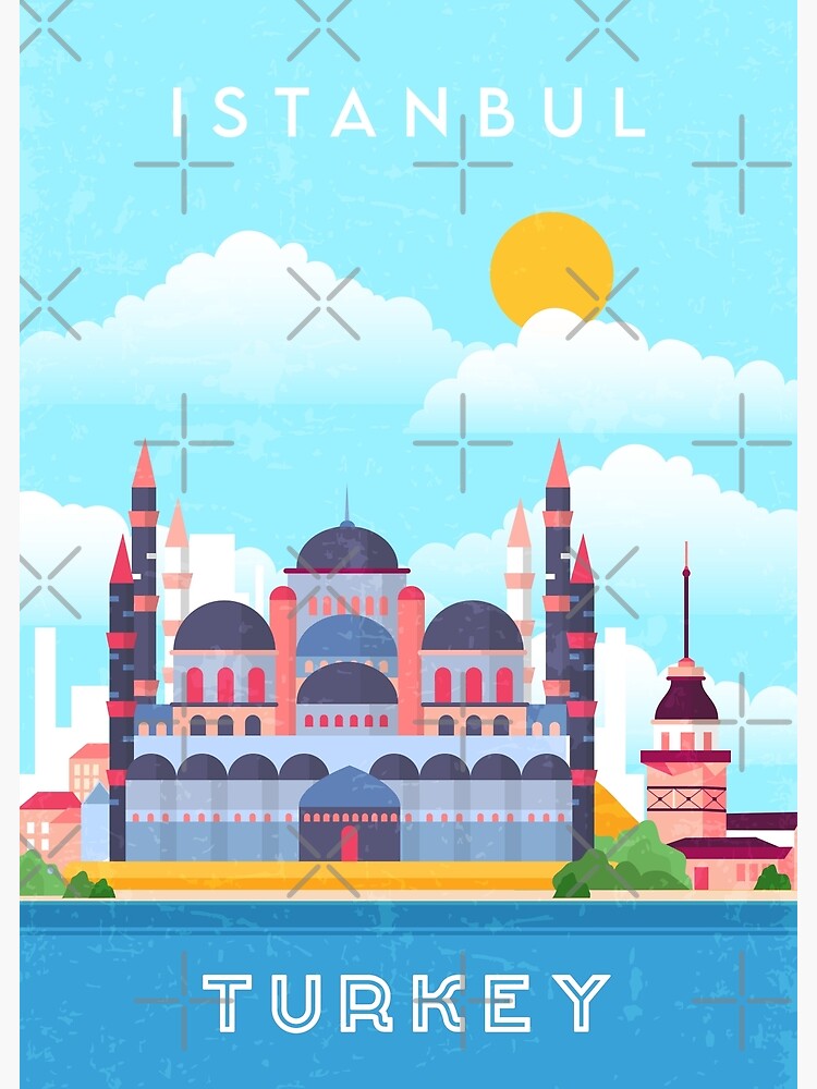 "Istanbul, Turkey - Retro travel minimalistic poster" Poster by ...