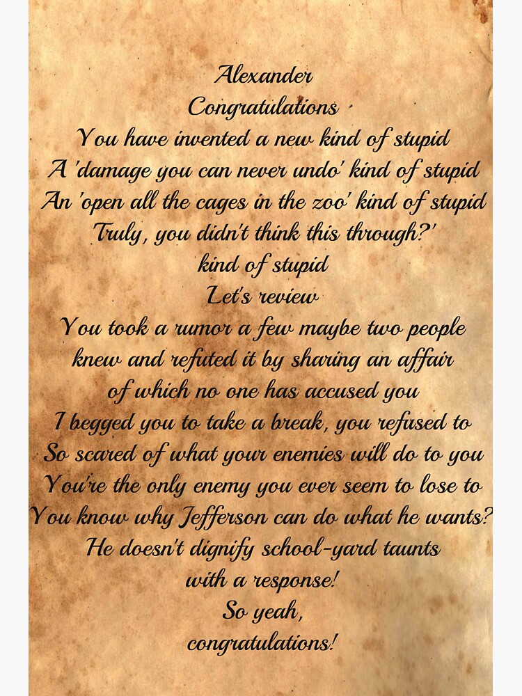 "Alexander Congratulations" Sticker for Sale by october-wolf | Redbubble