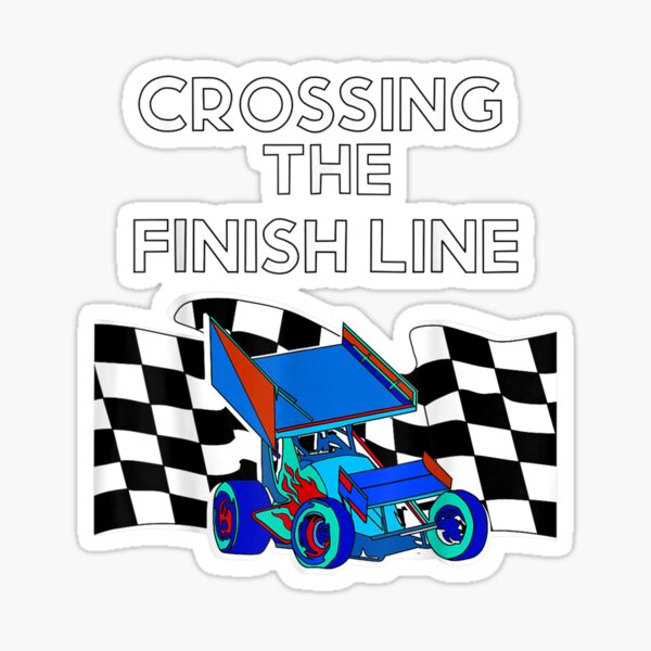 "Crossing Finish Line Graduation Dirt Track Sprint Car Racing" Sticker ...