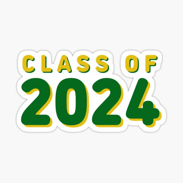 "Class of 2024 Green/Gold (or yellow)" Sticker for Sale by CGBCreative ...
