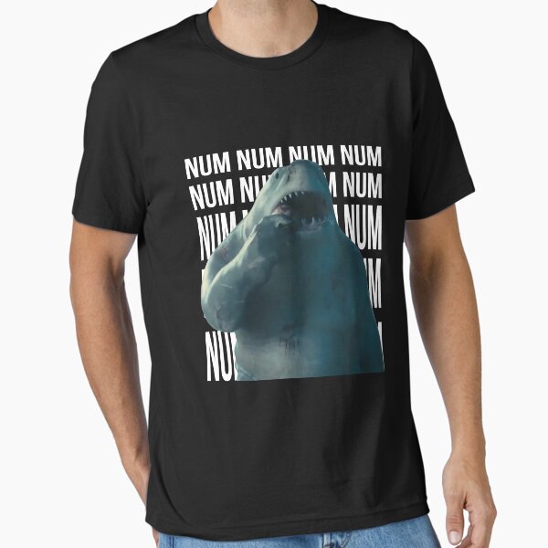 "Funny King Sharks Num Num Meme" Essential T-Shirt for Sale by ...