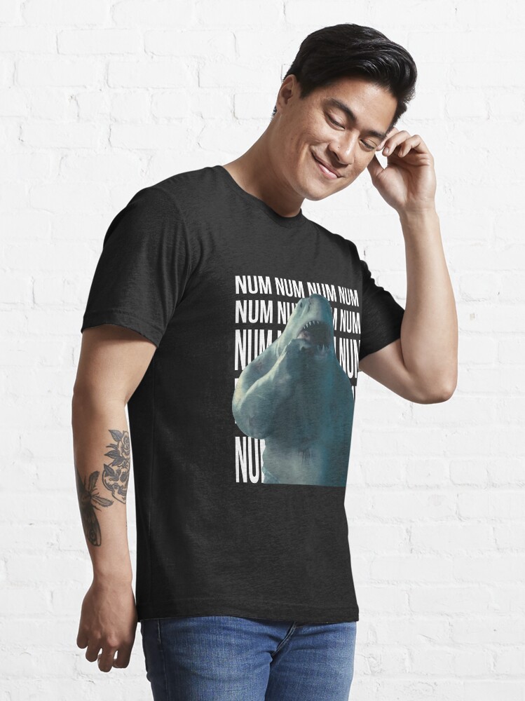 "Funny King Sharks Num Num Meme" Essential T-Shirt for Sale by ...