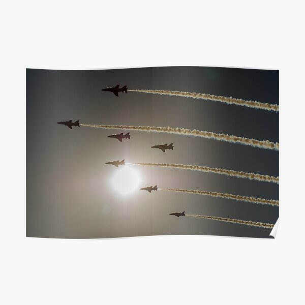 "Red Arrows backlit arrival" Poster by garyeason | Redbubble