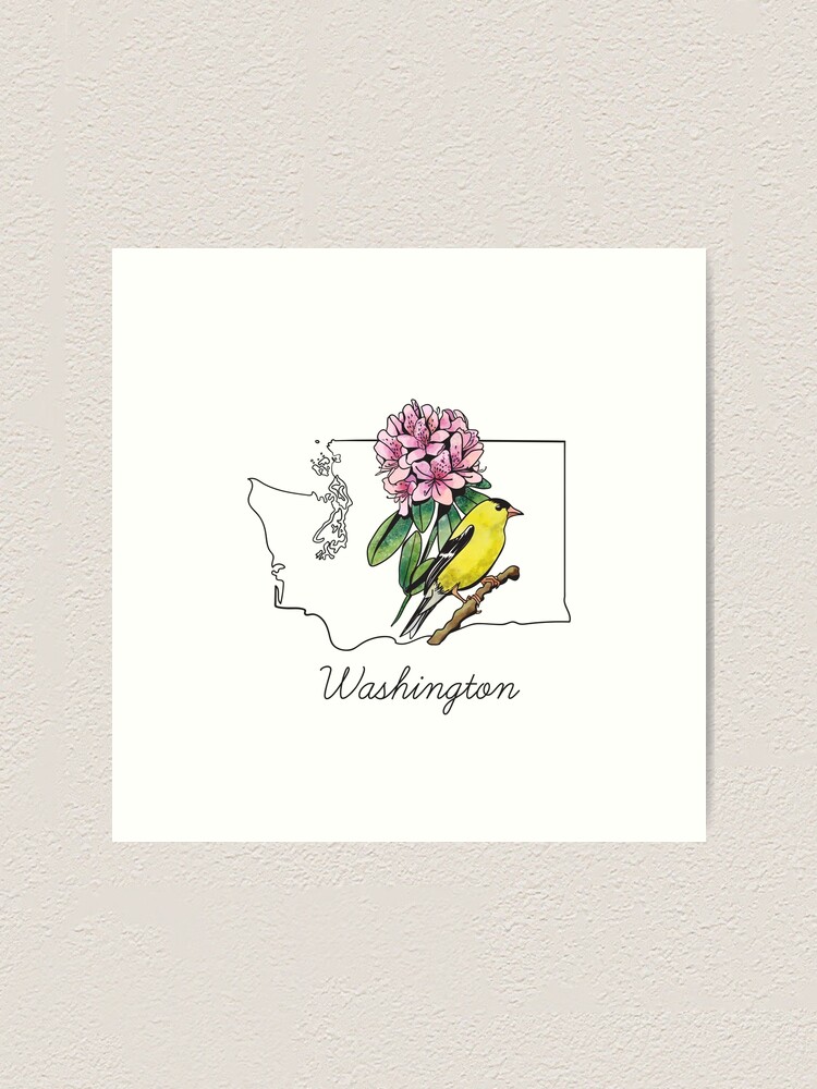 "Washington State Flower and Bird" Art Print for Sale by Kalepanic ...