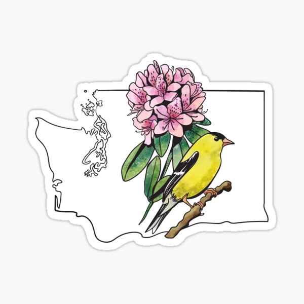 "Washington State Flower and Bird" Sticker for Sale by Kalepanic ...