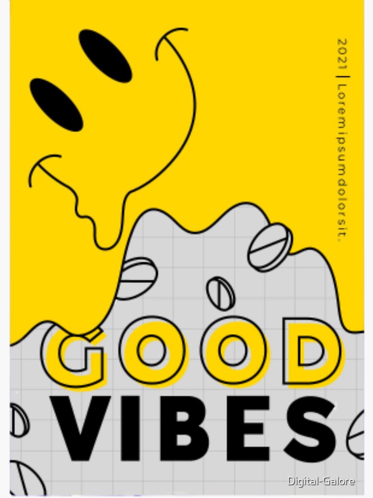 ""Good Vibes" Trippy Smiley Face Design" Sticker for Sale by Digital ...