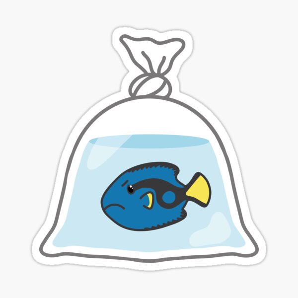 "Grumpy Blue Tang Fish" Sticker for Sale by Scuba-Div3r | Redbubble