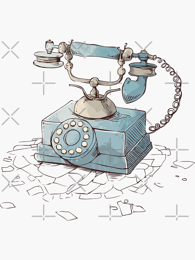 "Old Telephone" Sticker for Sale by randoms | Redbubble