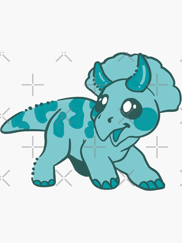 "Triceratops Ceratopsid Dinosaurier süße blaue Chibi" Sticker von Skywarps | Redbubble