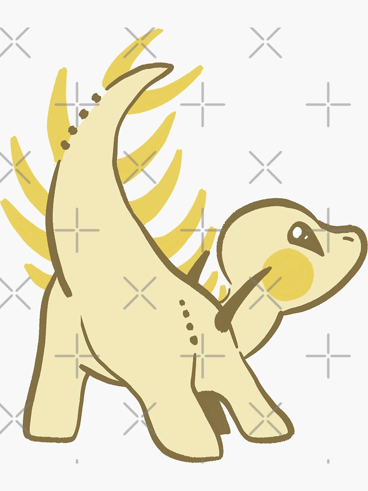 "Steggo Stegosaurus Dinosaur Cute Yellow Chibi V1 " Sticker for Sale by ...