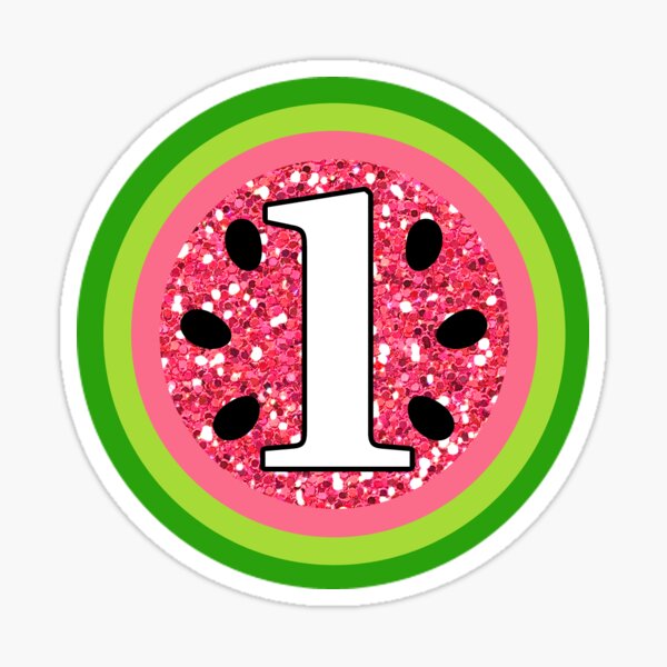 "Watermelon One In A Melon Pink Sparkle 1st Birthday Round Circle ...