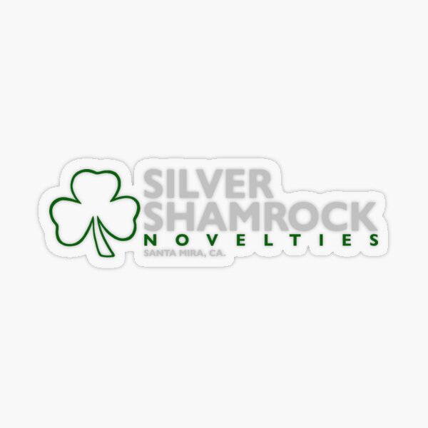 "Silver Shamrock Novelties" Sticker for Sale by chazy73 | Redbubble