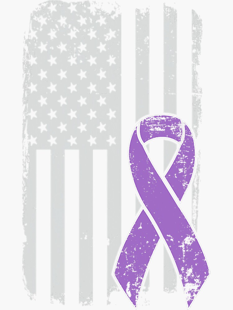 "Pancreatic Cancer Awareness Distressed American Flag" Sticker for Sale ...