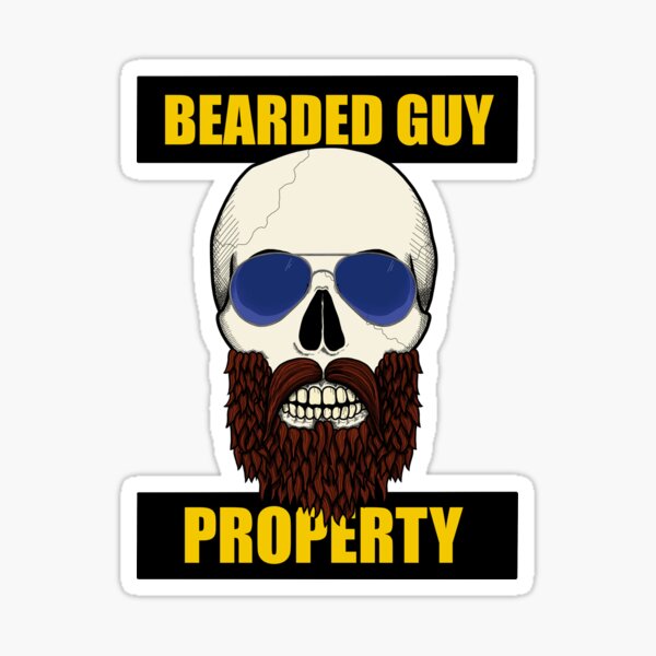 "Bearded Guy sticker, Bearded Man , Hipster Beard Property" Sticker for ...
