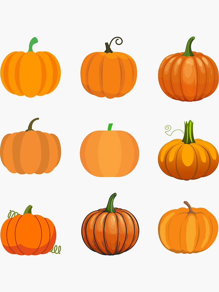 "Animated Pumpkin Sticker Pack" Sticker for Sale by Caregiverology ...