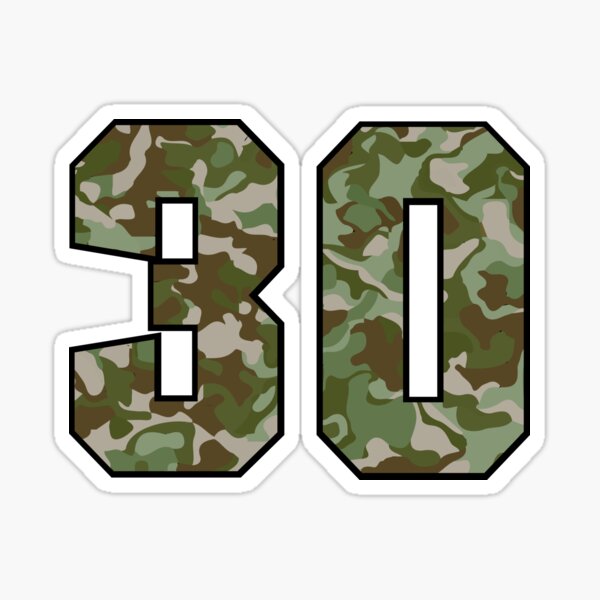 "Army Camouflage Number Thirty Soldiers Lucky Number 30" Sticker for ...