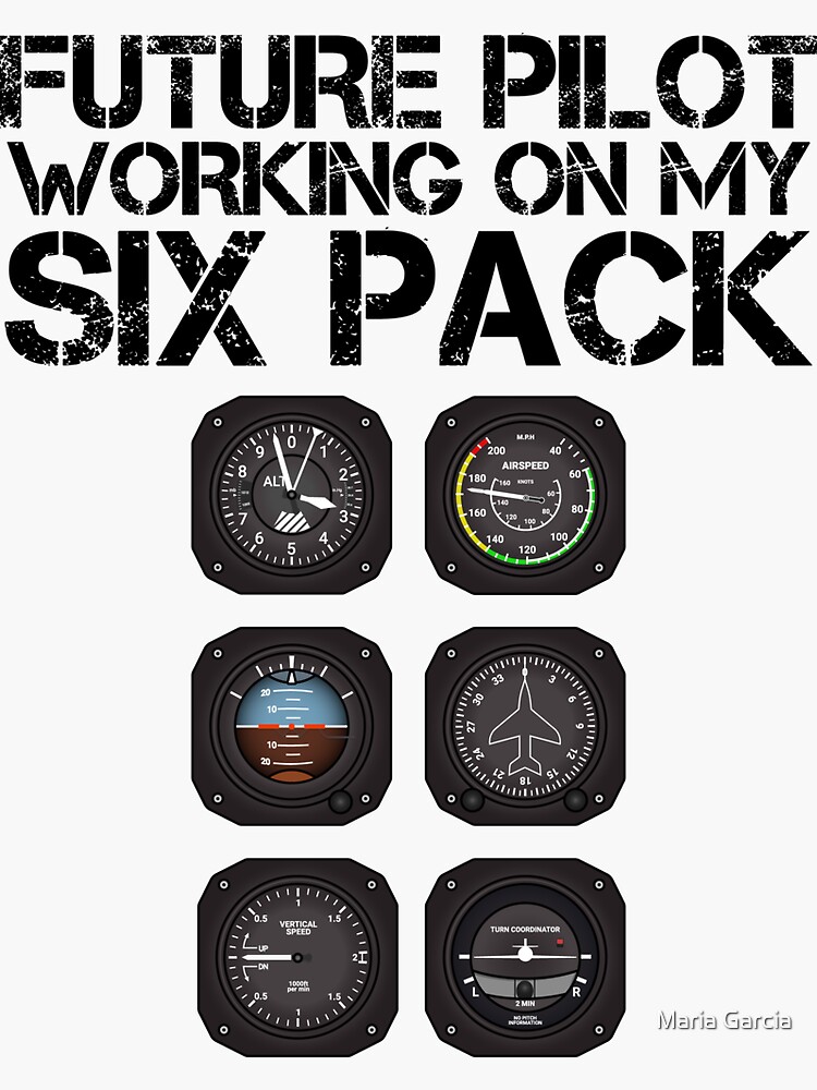 "Future Pilot Aviation Six Pack" Sticker for Sale by CreativeFit ...