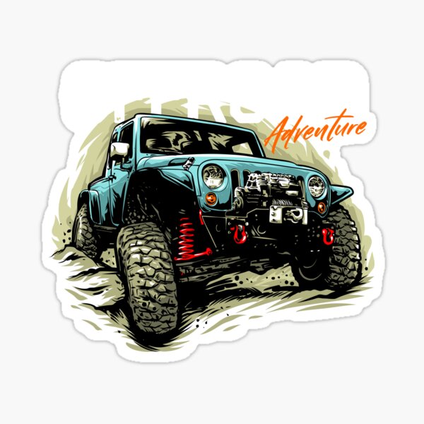 "Off Road Adventure Jeep" Sticker for Sale by goodynestus | Redbubble