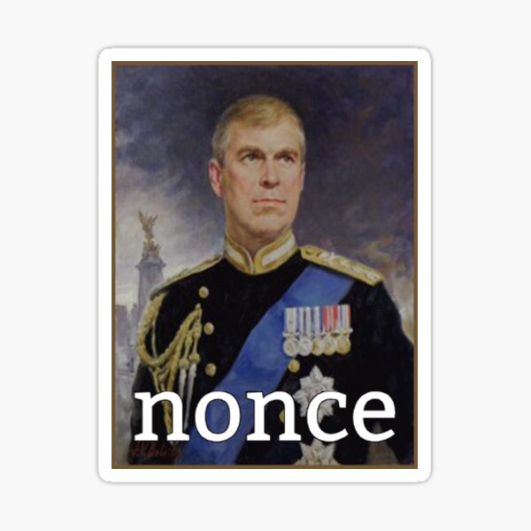 "Prince Andrew Nonce" Sticker by enjoymymemes | Redbubble