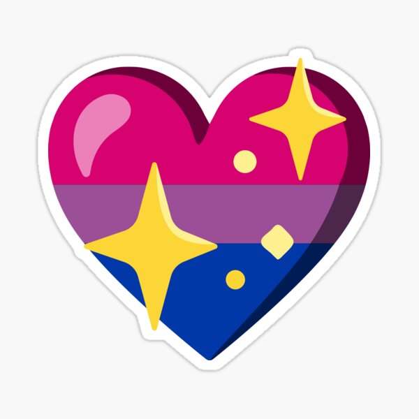 "Glitter heart and Bisexual flag" Sticker for Sale by GluedWithPride ...