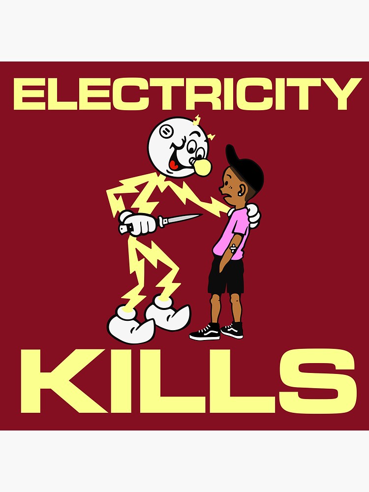"Electricity Kills" Sticker for Sale by DappaLappa | Redbubble