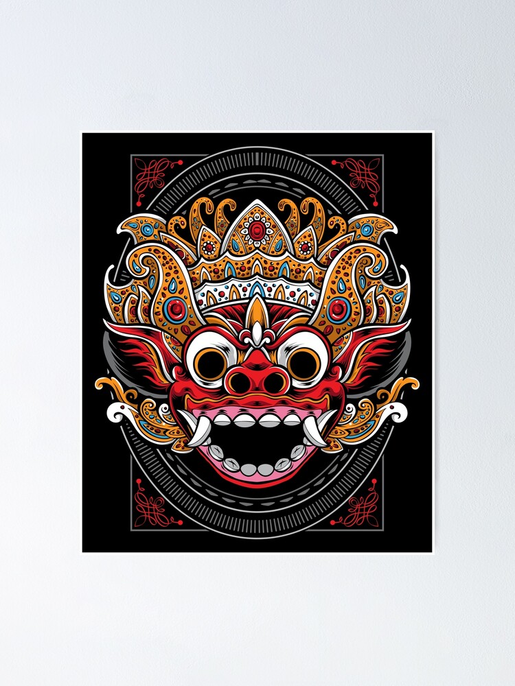"Bali Balinese Hindu Barong Mask Animism" Poster for Sale by Zakariatfg ...