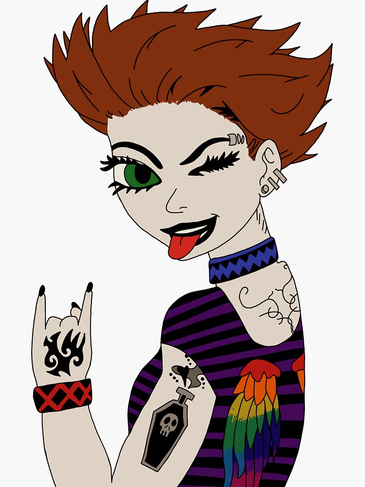 "Punk girl" Sticker for Sale by artful-rain | Redbubble
