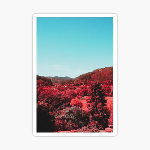 "A wild red woodland landscape" Sticker for Sale by Steph-draws | Redbubble