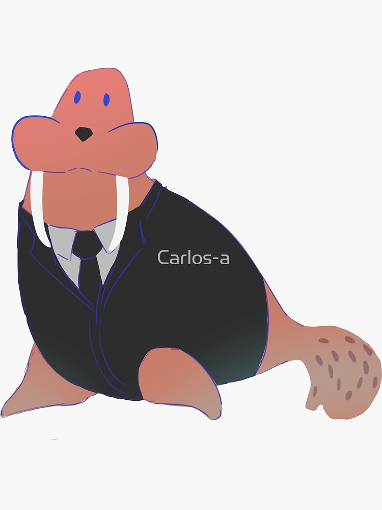 Pegatina «Ilustración - Sticker de foca con ropa formal» de Carlos-a ...