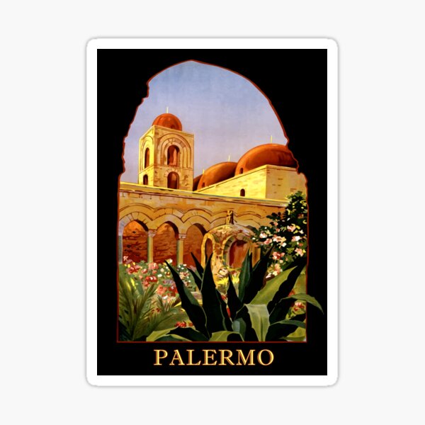 "Palermo Vintage Artwork - Palermo Sicily Art Reproduction" Sticker for ...