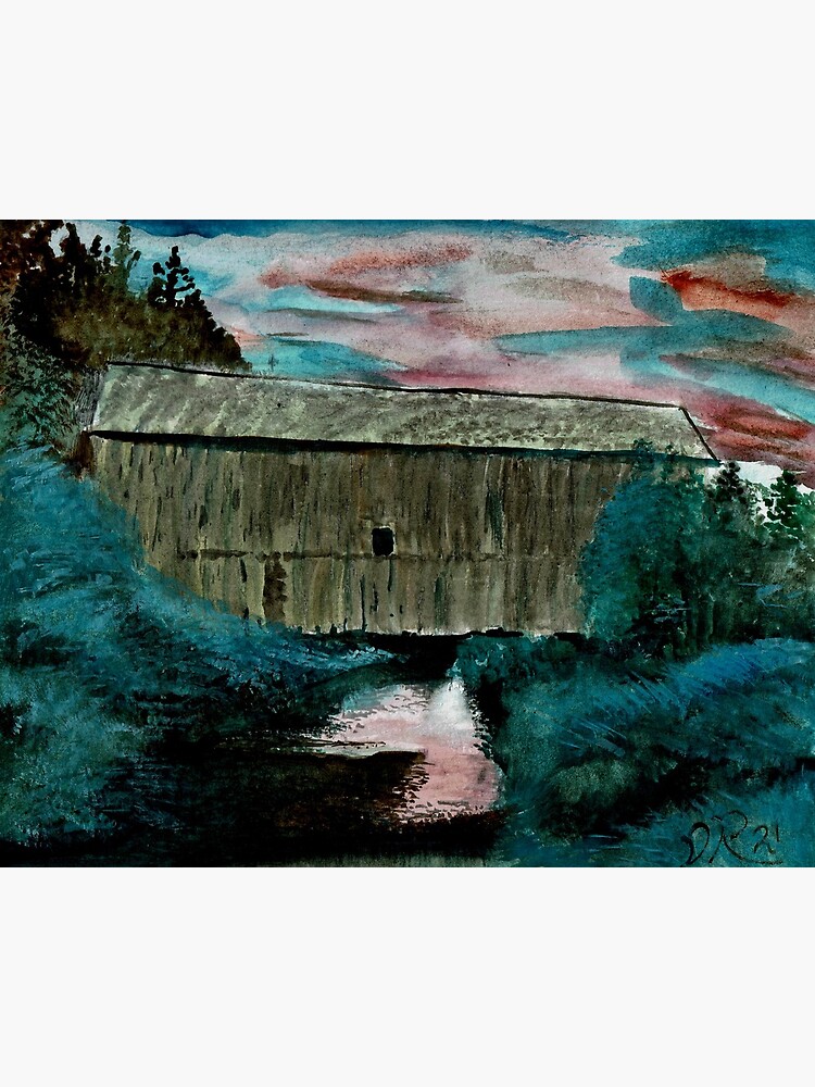 "Germantown Lake Covered Bridge" Art Print for Sale by Dureall Ramsdell ...