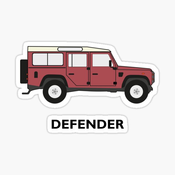"Defender 110 Off-Road Vehicle (English Red) British classic" Sticker ...