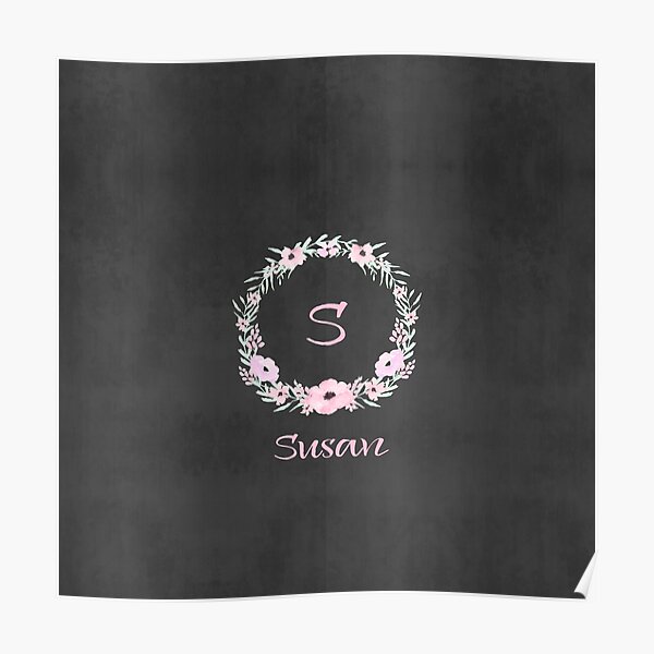 "Susan Monogram" Poster for Sale by link2sue | Redbubble