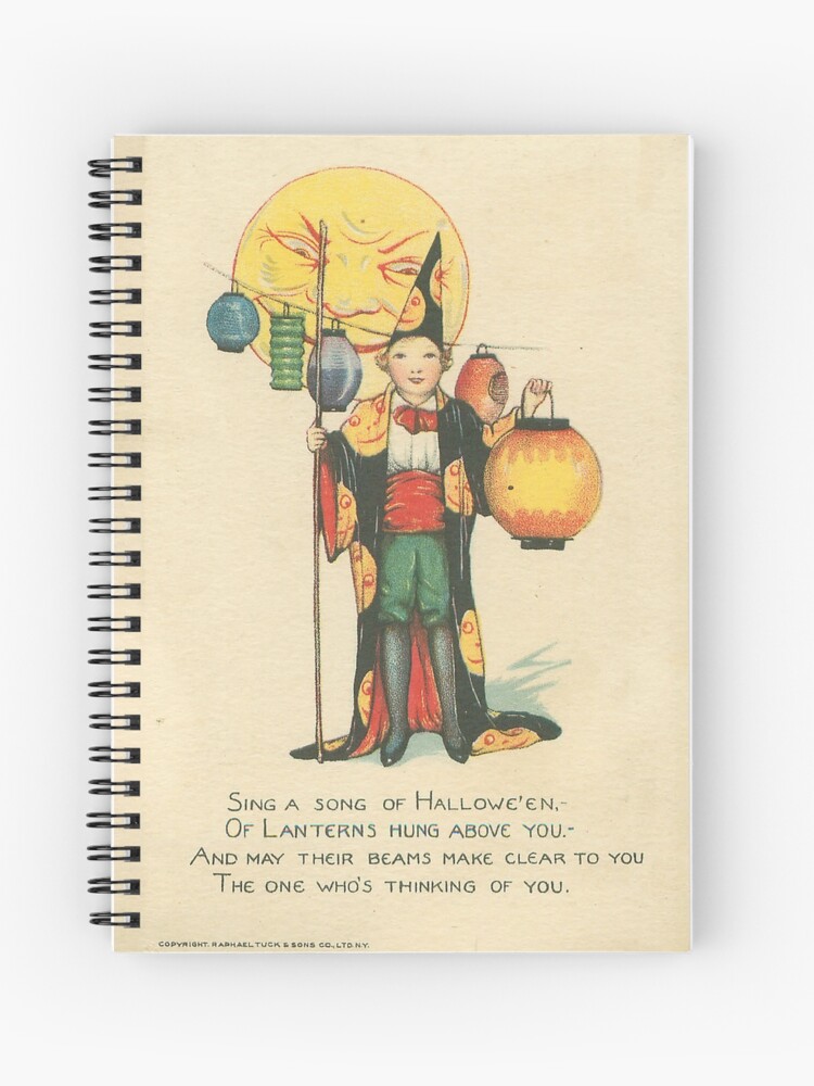 "Vintage Halloween Card from Tuck Postcards (1918)" Spiral Notebook for ...